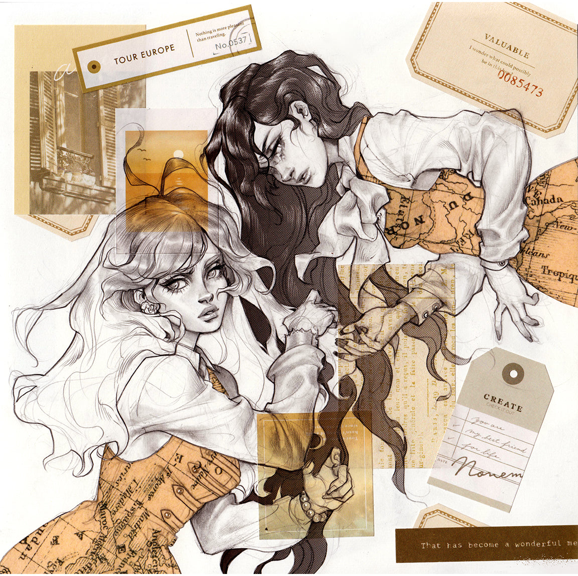 Art Print: Vintage Travels – Cosmic Spectrum Illustration